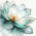 Exquisite Gold Edged Aqua Flower Clip Art 10 High Res Watercolor Jpgs ...