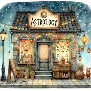 Astrology Shop: 10 High Res Watercolor Jpgs, Junk Journaling ...