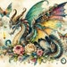 Fantasy Dragon Clip Art 10 High Res Watercolor Jpgs for Junk Journaling ...