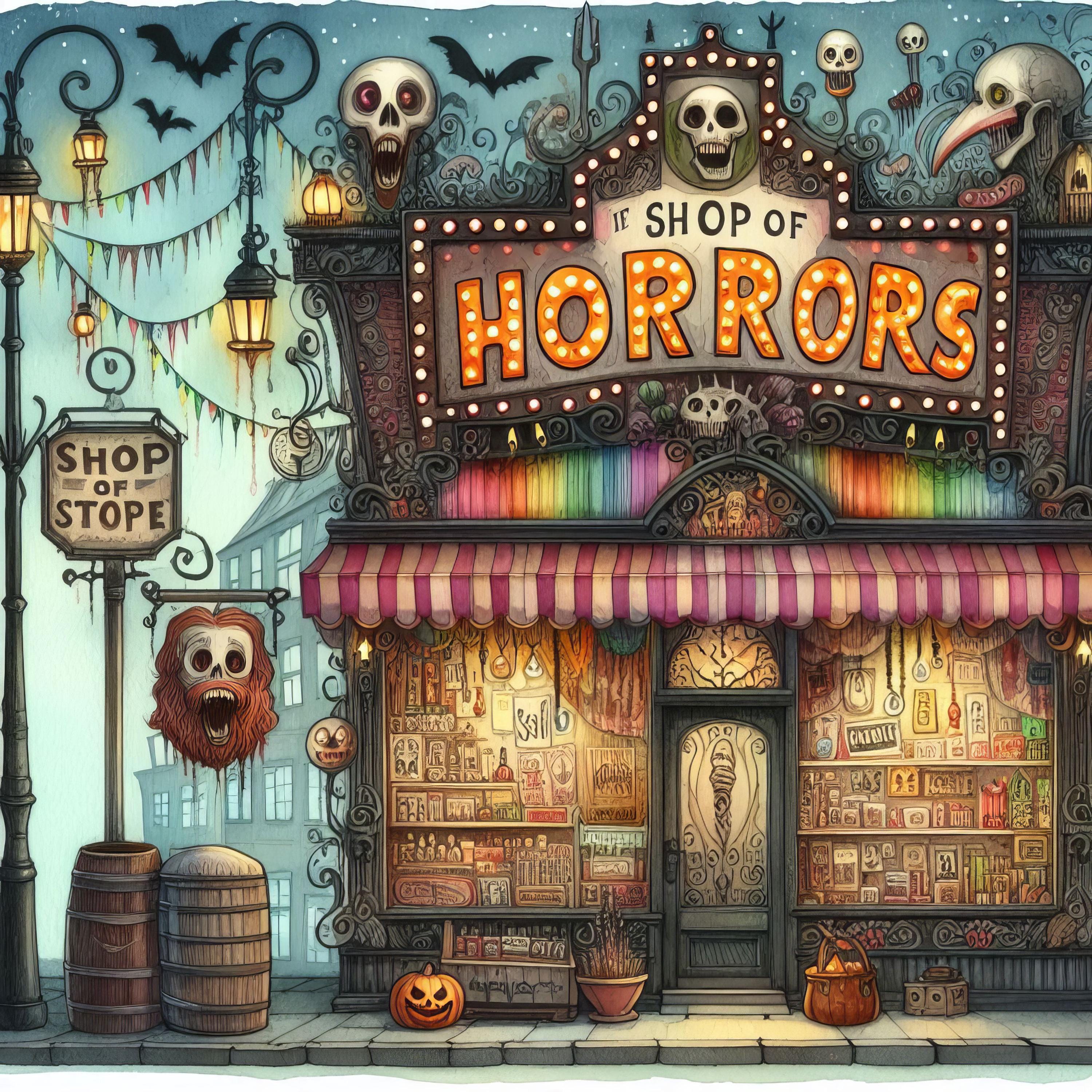 Shop of Horrors: 10 High Res Watercolor Jpgs, Junk Journaling ...