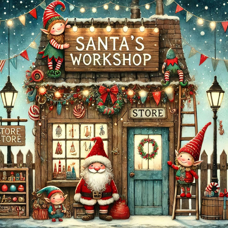 Santas Workshop Clipart - Etsy