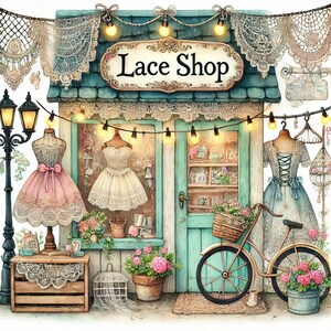 Lace Shop: 10 High Res Watercolor Jpgs Junk Journaling, Scrapbooking ...