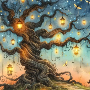 Firefly Tree Clipart Bundle 10 High Res Watercolor Jpgs for Junk ...