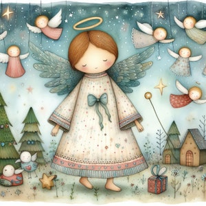 Whimsical Angel: Clip Art 10 High Res Watercolor Jpgs for Junk ...