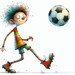 Quirky Soccer: Clip Art 10 High Res Watercolor Jpegs for Junk ...