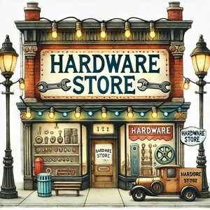 Watercolor Hardware Store Clipart: Junk Journal Ephemera (digital ...