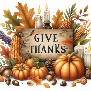 Give Thanks Clip Art Bundle 10 High Res Watercolor Jpgs for Junk ...