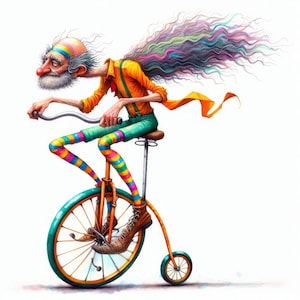 Quirky Cycle Clip Art 10 High Res Watercolor Jpgs for Junk Journaling ...