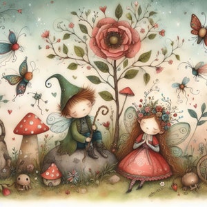 Whimsical Fairy Clip Art 10 High Res Watercolor Jpgs for Junk ...