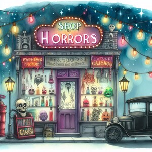 Shop of Horrors: 10 High Res Watercolor Jpgs, Junk Journaling ...