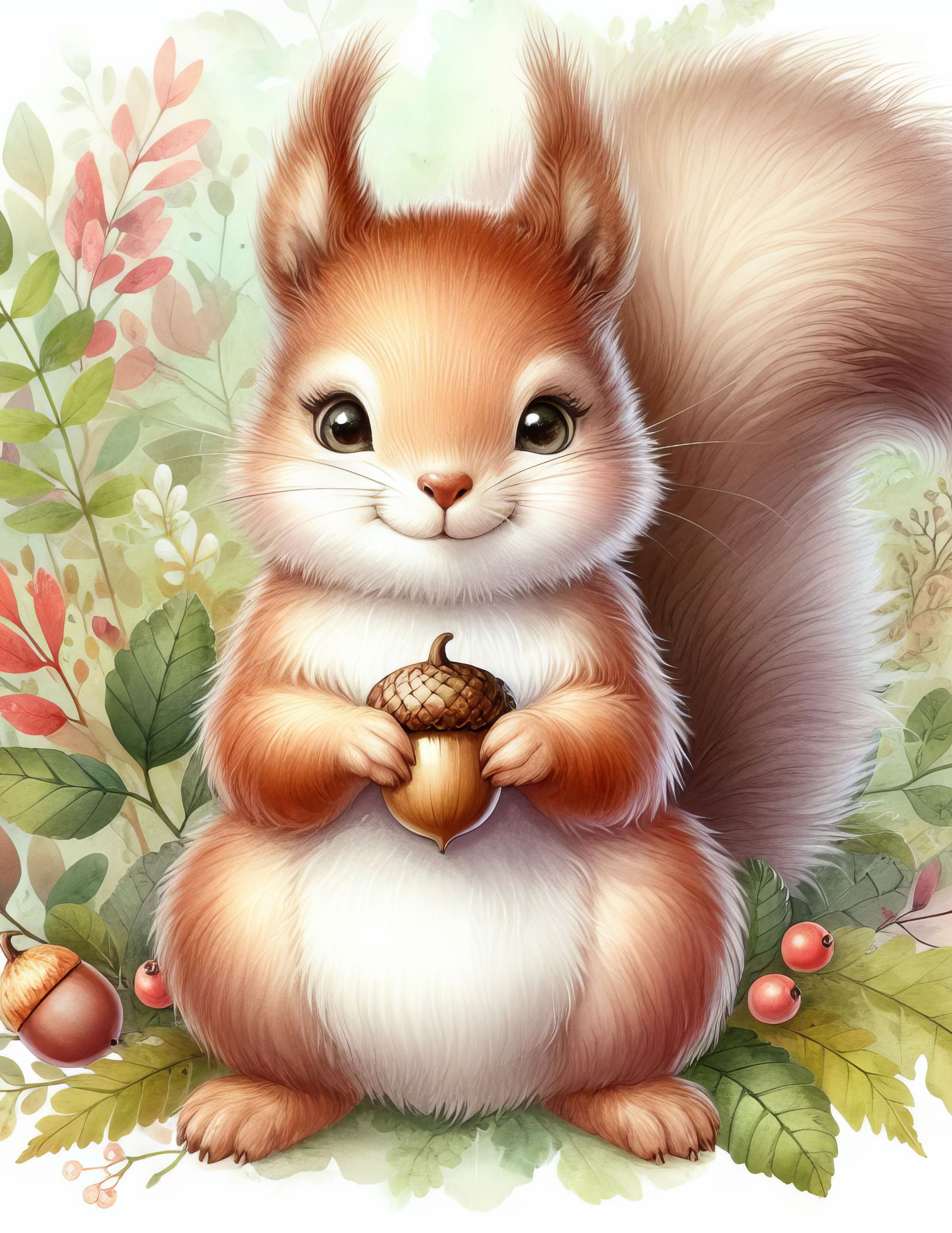 Cute Woodland Animals Clip Art Kit 10 High Res Watercolor Jpgs for Junk ...