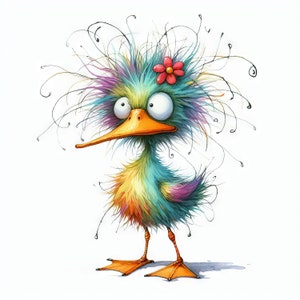 Frazzled Duck Clip Art 10 High Res Watercolor Jpgs for Junk Journaling ...