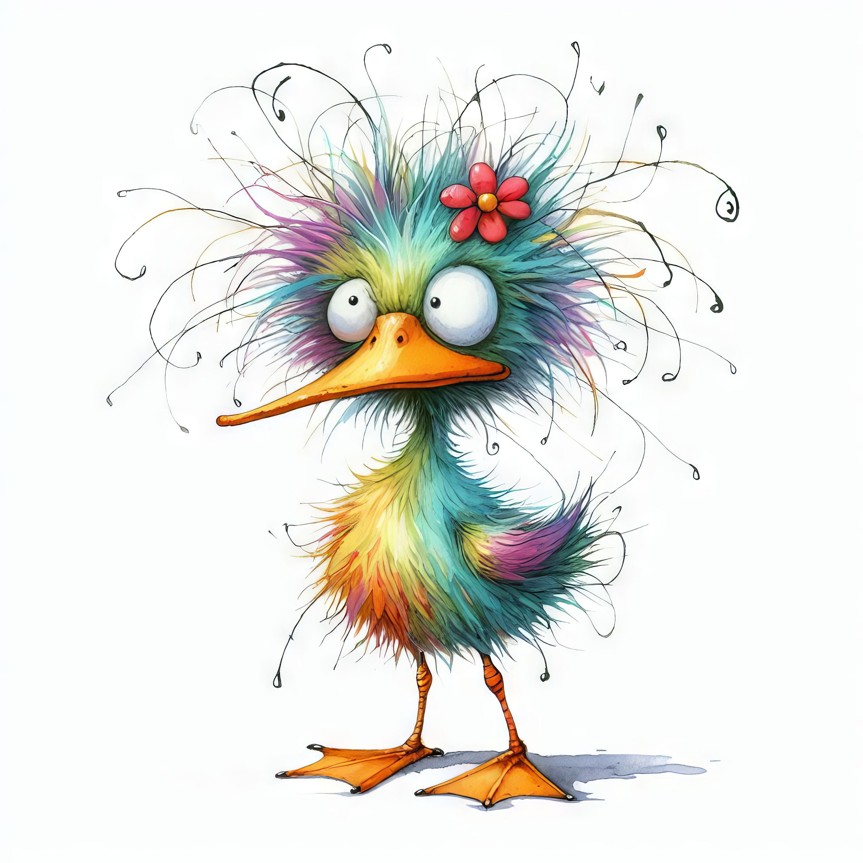Frazzled Duck: Clip Art, 10 High Res Watercolor Jpgs, Junk Journaling ...