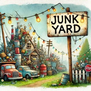 Junkyard 10 High Res Watercolor Jpgs Junk Journaling, Scrapbooking ...