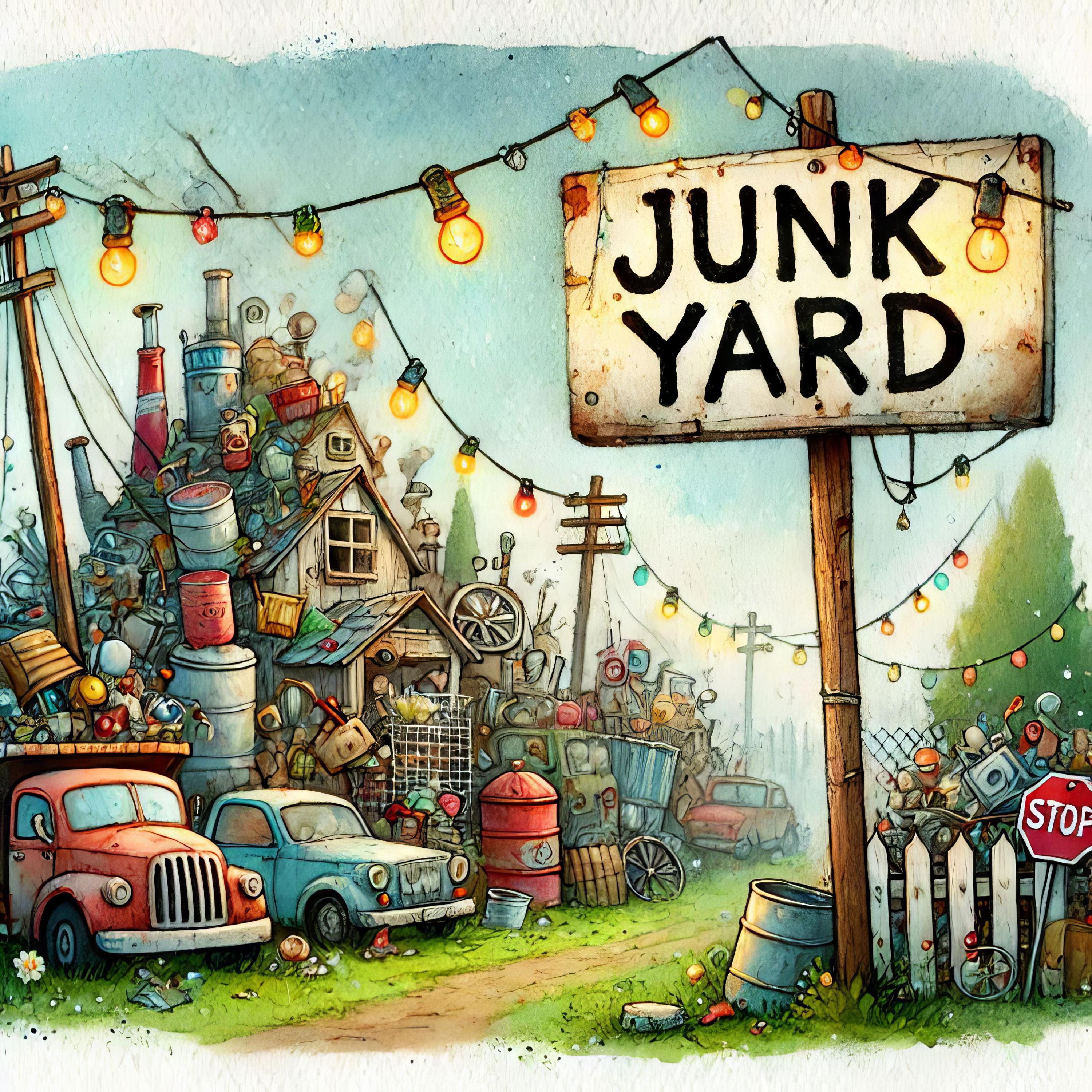 Junkyard: 10 High Res Watercolor Jpgs, Junk Journaling, Scrapbooking ...