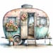 Cozy Whimsical Camper Clip Art 10 High Res Watercolor Jpgs for Junk ...