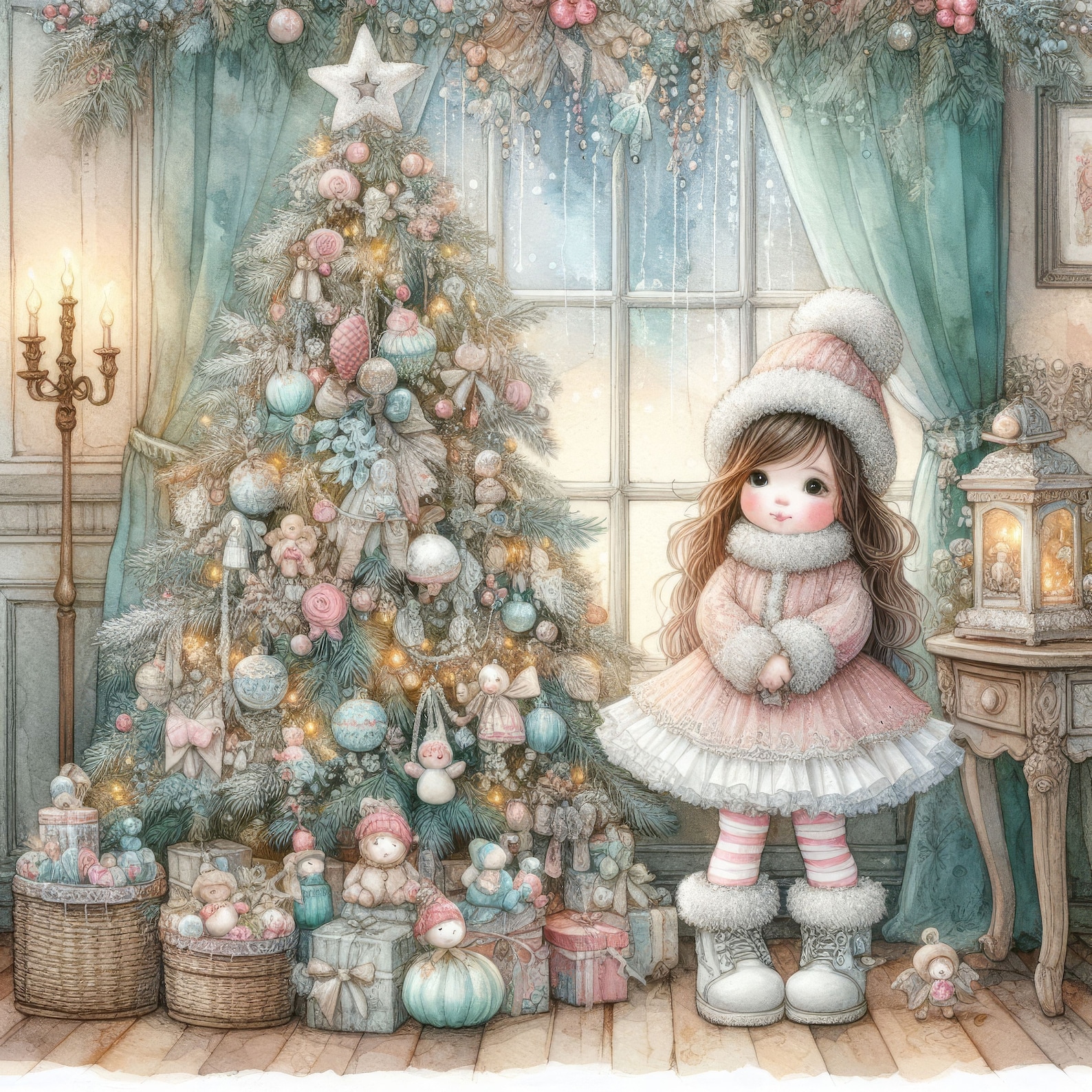 Shabby Chic Christmas: Clip Art, 10 High Res Watercolor Jpgs, Junk ...