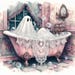 Victorian Ghost in Bubble Bath: 10 High Res Watercolor Jpgs for Junk ...