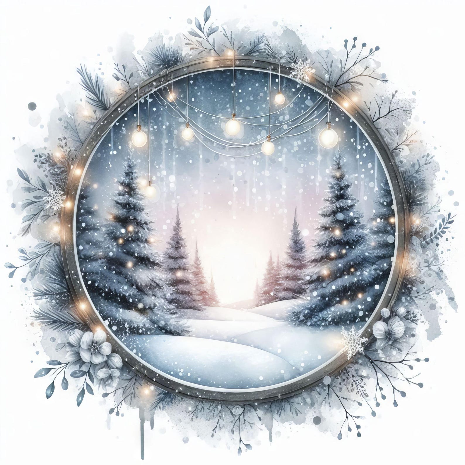 Winter Wonderland: Clip Art, 10 High Res Watercolor Jpgs, Junk ...