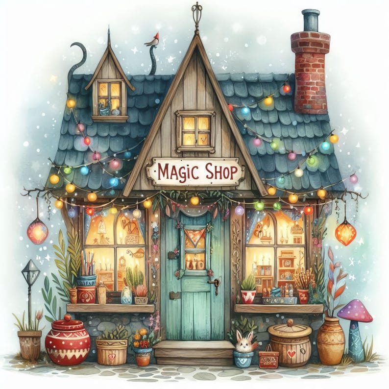 Magic Shop: Clip Art, 10 High Res Watercolor Jpgs, Junk Journaling ...