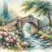 Old Stone Bridge Clip Art 10 High Res Watercolor Jpgs for Junk ...