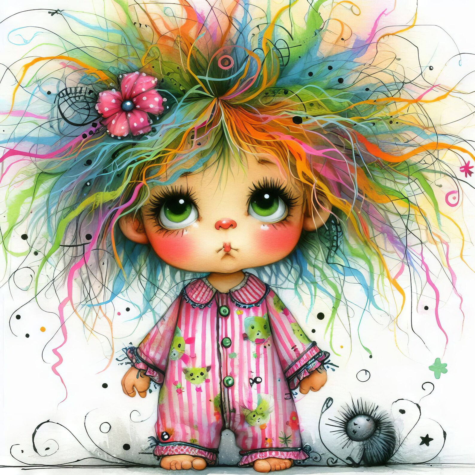 Bedtime for Little Girl: Clip Art, 10 High Res Watercolor Jpgs, Junk ...
