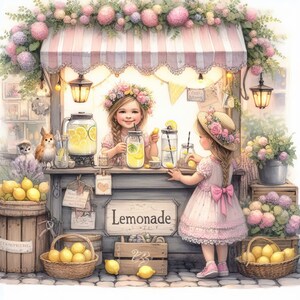 Lemonade Stand Clip Art Bundle 10 High Res Watercolor Jpgs for Junk ...