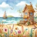 Whimsical Beach Vacation Clip Art 10 High Res Watercolor Jpgs for Junk ...