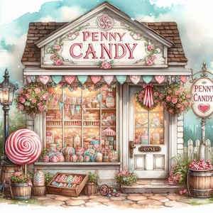 Penny Candy Shop: Clip Art 10 High Res Watercolor Jpegs Junk Journaling ...