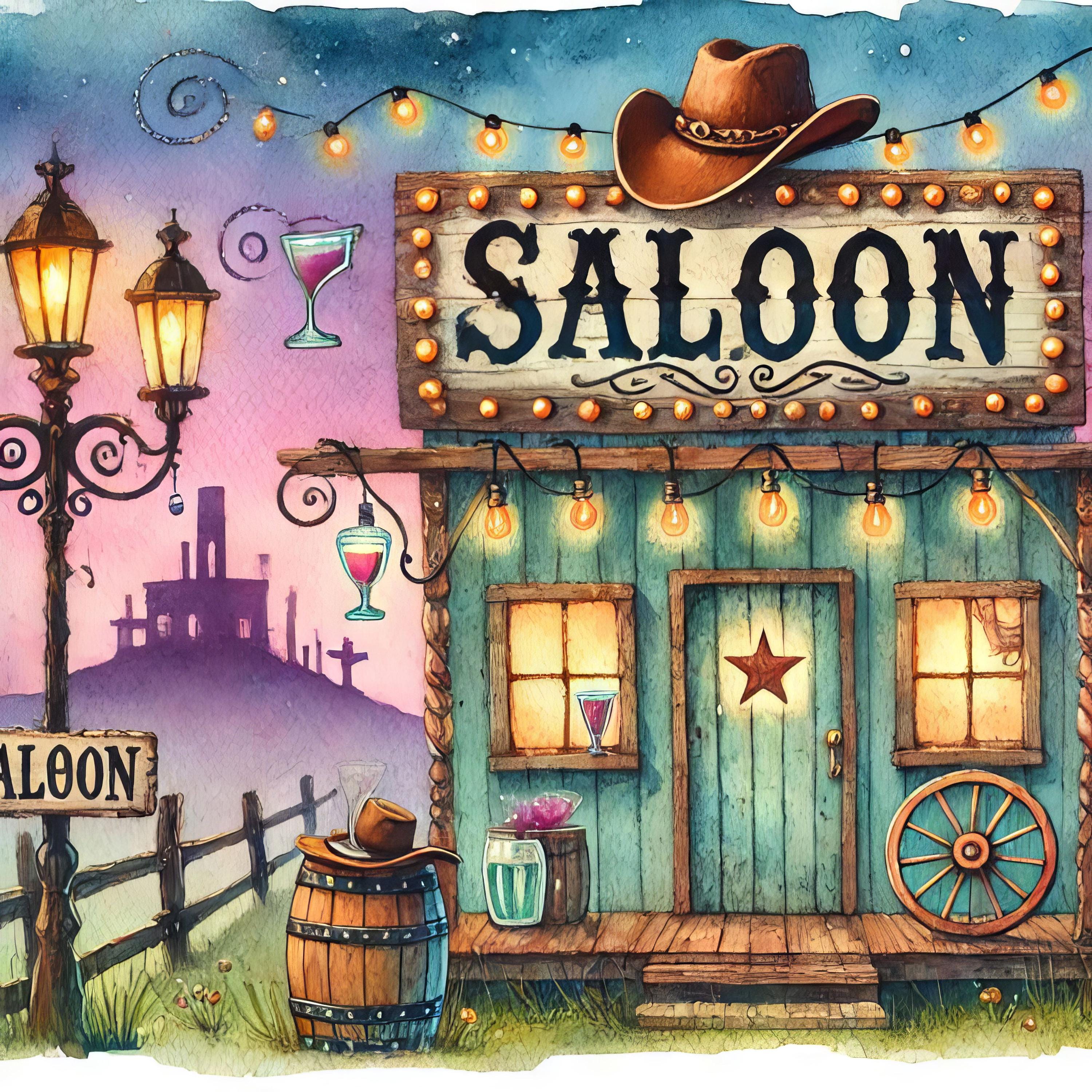 Whimsical Saloon: 10 High Res Watercolor Jpgs Junk Journaling ...