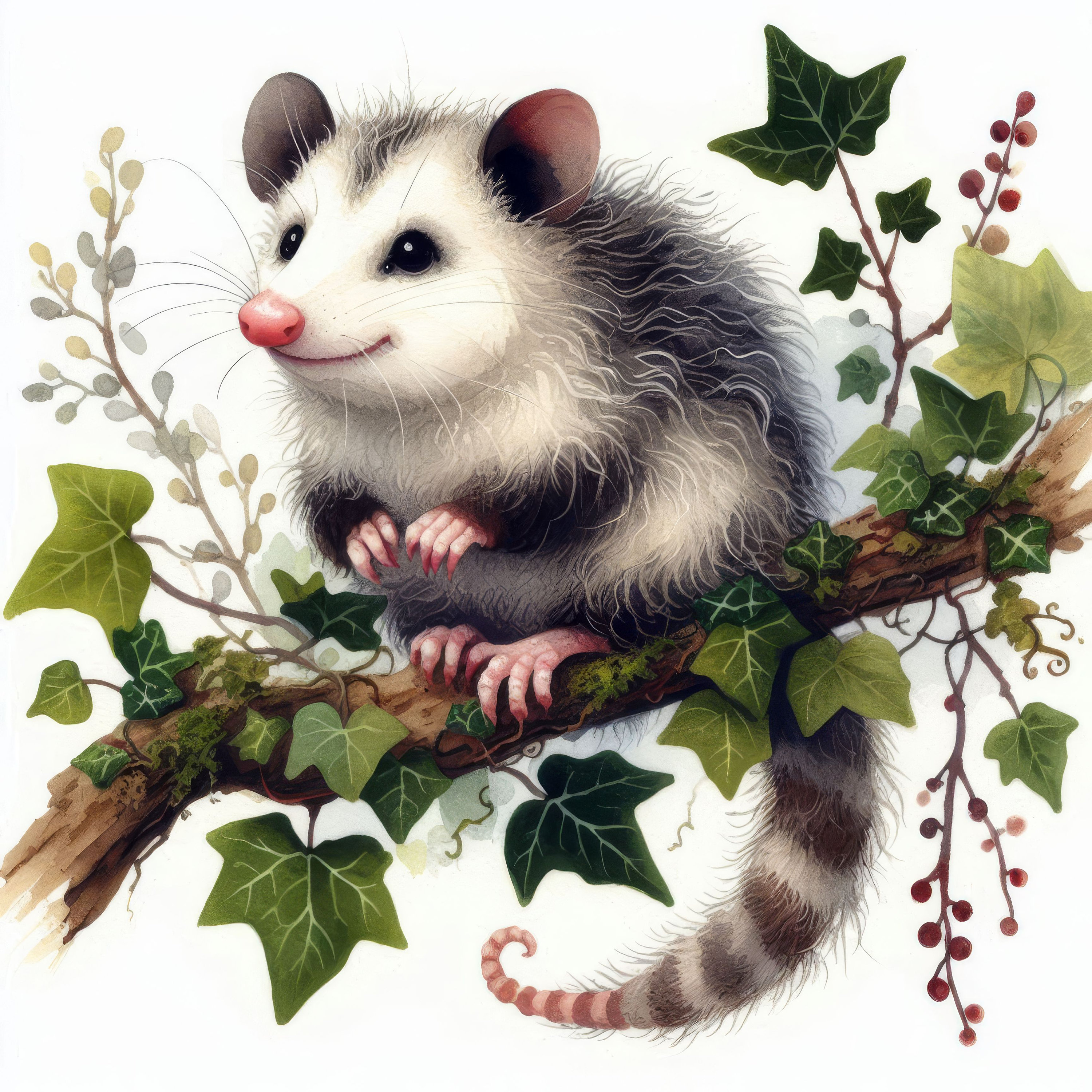 Possum Clip Art 10 High Res Watercolor Jpgs for Junk Journaling ...