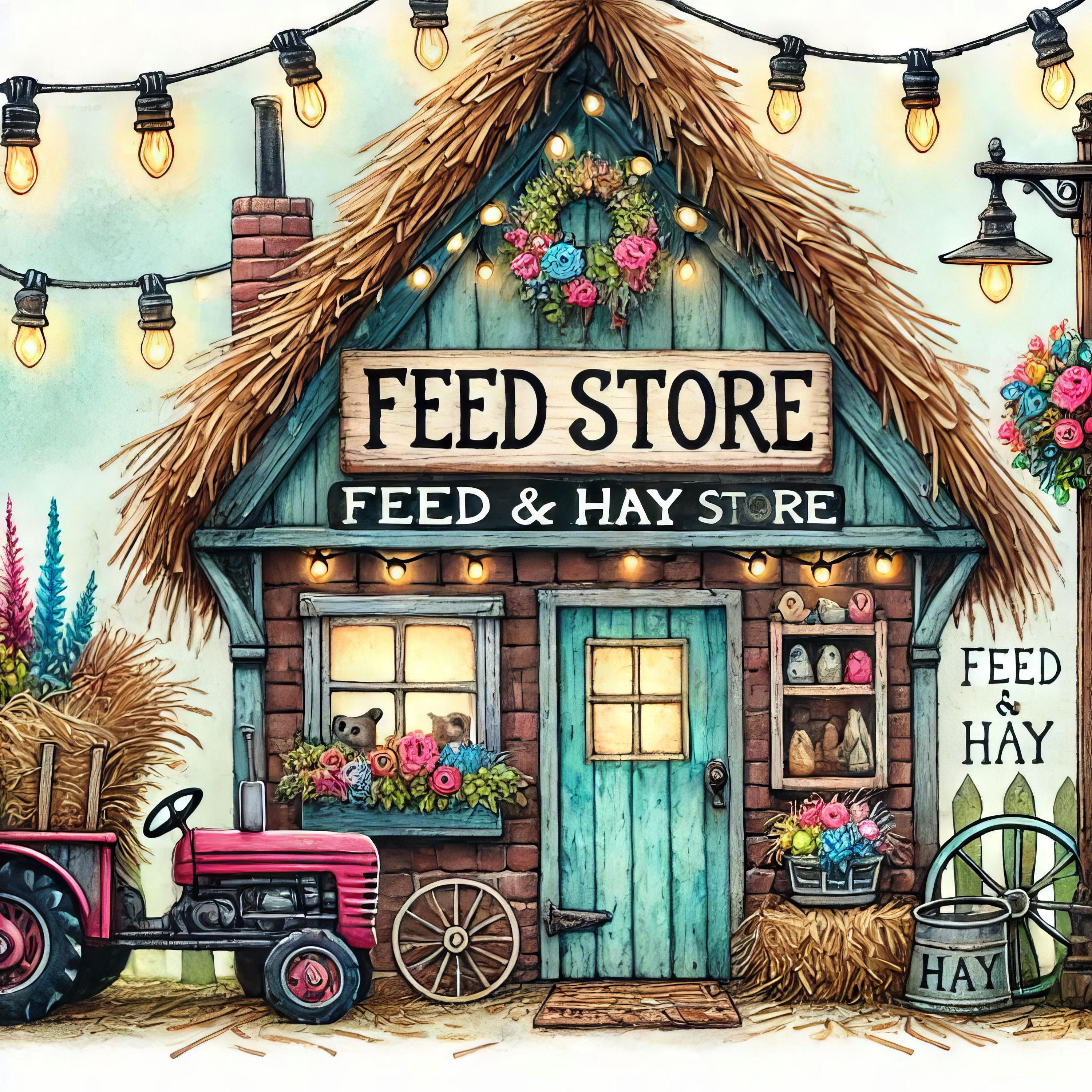Feed and Hay Store: 10 High Res Watercolor Jpgs, Junk Journaling ...