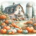 Pumpkin Patch Clip Art 10 High Res Watercolor Jpgs for Junk Journaling ...