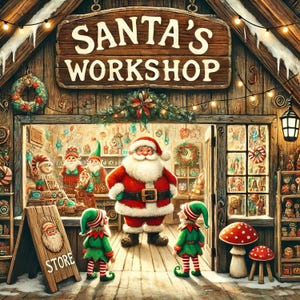 Santa's Workshop 10 High Res Watercolor Jpgs Junk Journaling ...