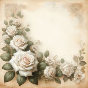 White Rose Paper Clip Art 10 High Res Watercolor Jpgs for Junk ...