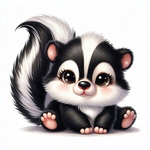 Stinking Cute Skunks Clipart Bundle 10 High Res Watercolor Jpgs for ...