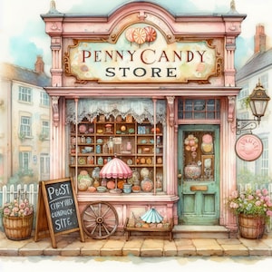 Penny Candy Shop: Clip Art 10 High Res Watercolor Jpegs Junk Journaling ...