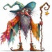 Quirky Wizard Clip Art 10 High Res Watercolor Jpgs for Junk Journaling ...