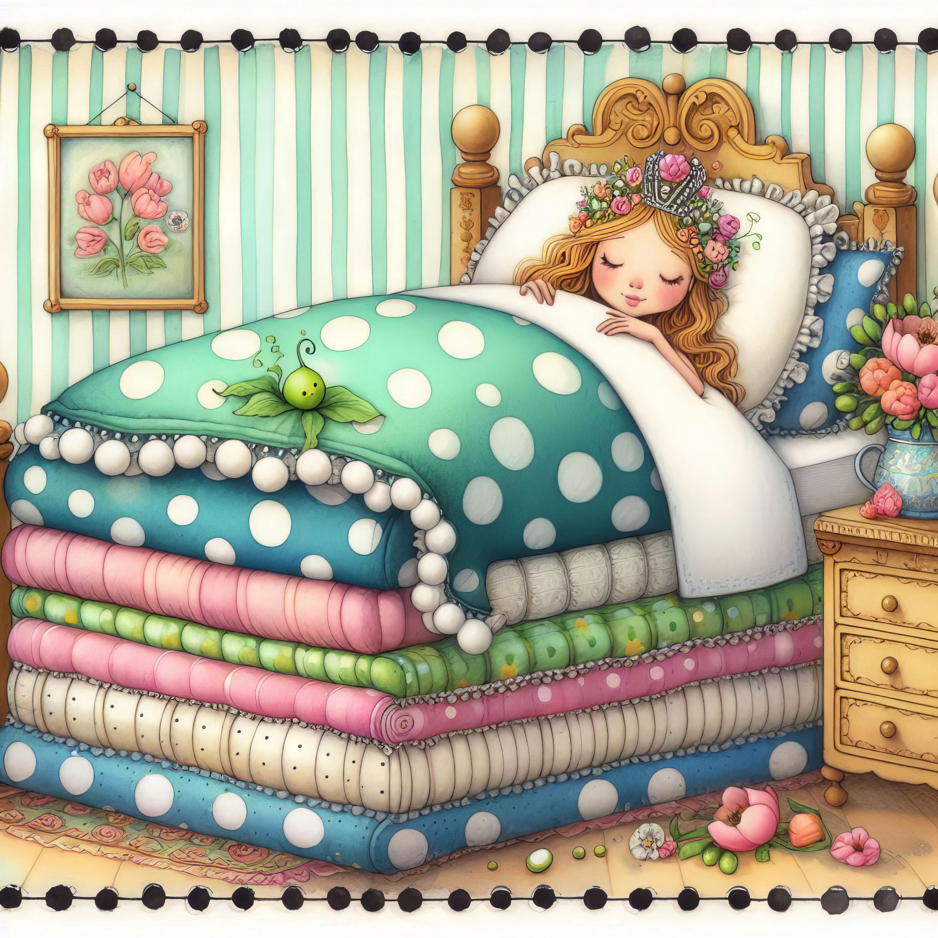 The Princess and the Pea: 10 High Res Watercolor Jpgs, Junk Journaling ...