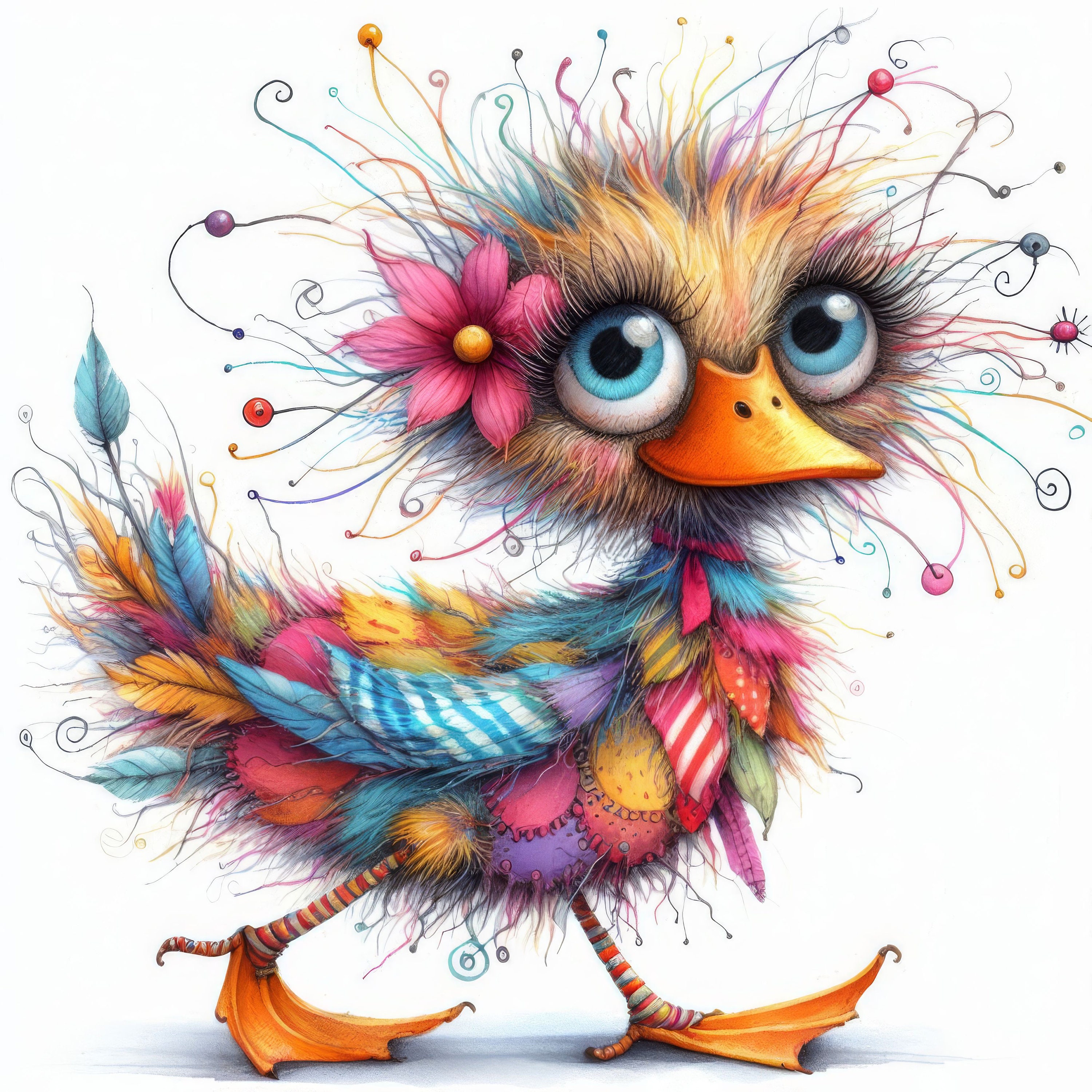 Frazzled Duck Clip Art 10 High Res Watercolor Jpgs for Junk Journaling ...