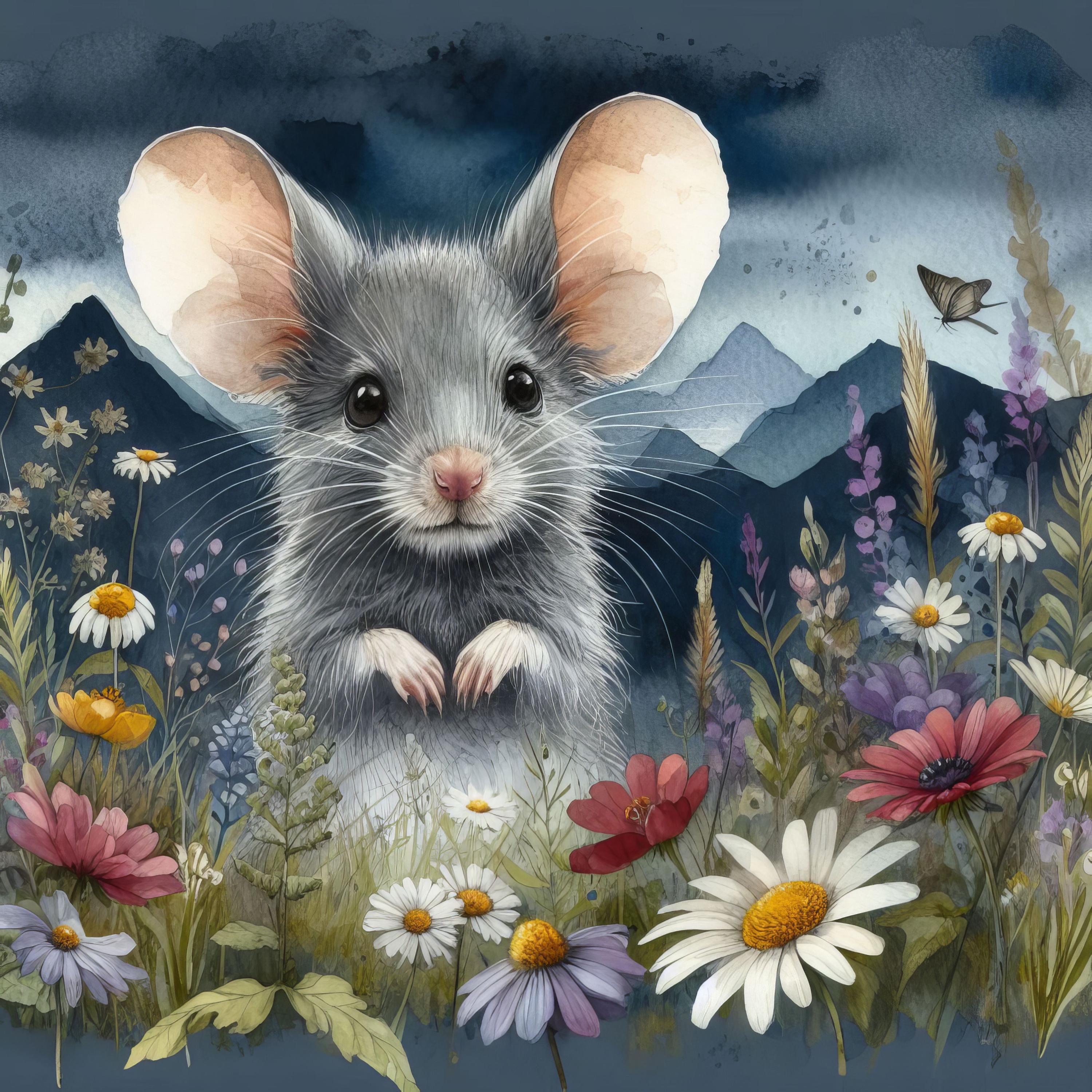 Mountain Meadow Mouse 10 High Res Watercolor Jpgs for Junk Journaling ...