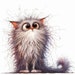 Frazzled Cat #2 Clip Art 10 High Res Watercolor Jpgs for Junk ...
