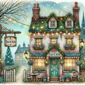 Whimsical Tavern: 10 High Res Watercolor Jpgs, Junk Journaling ...