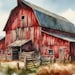 Old Red Barn Clipart Bundle 10 High Res Watercolor Jpgs for Junk ...