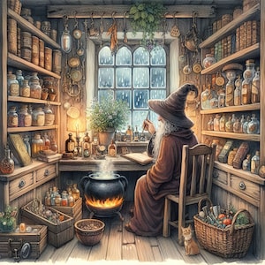 Wizard's Workshop Clip Art Bundle 10 High Res Watercolor Jpgs Junk ...