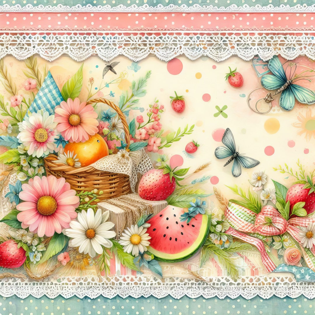 Summer Calico Paper: Clip Art 10 High Res Watercolor Jpgs Junk ...