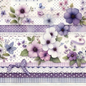 Purple Calico Paper Clip Art Bundle 10 High Res Watercolor Jpgs for ...