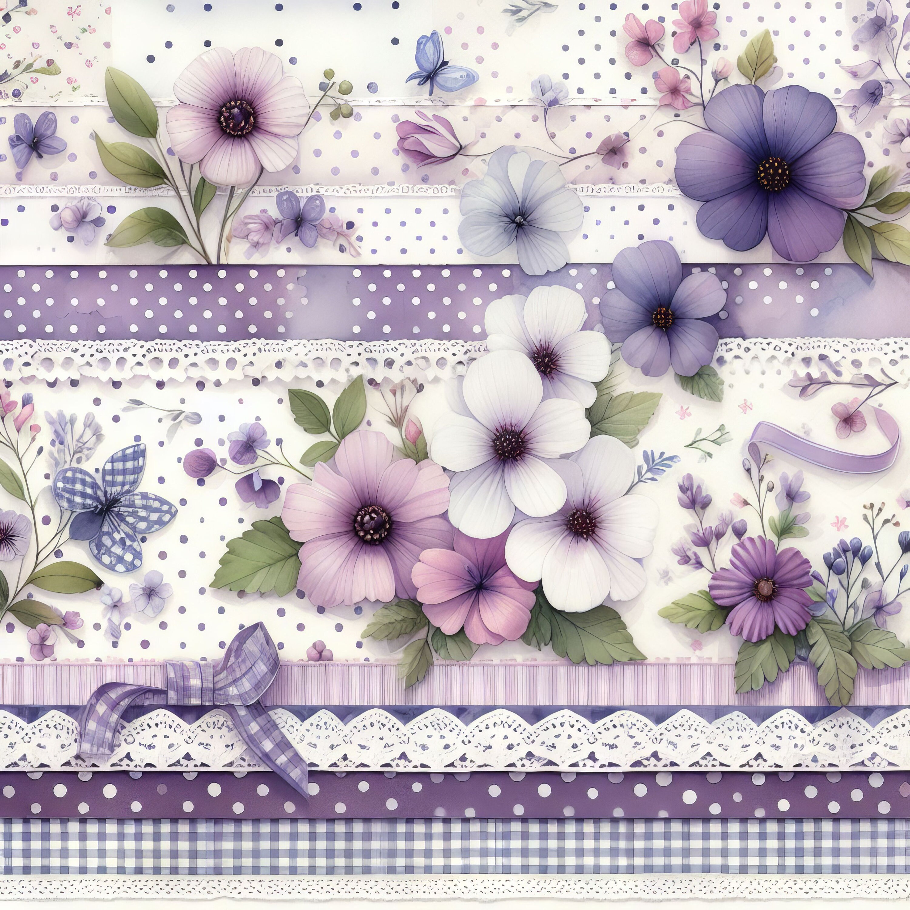 Purple Calico Paper Clip Art Bundle 10 High Res Watercolor Jpgs for ...