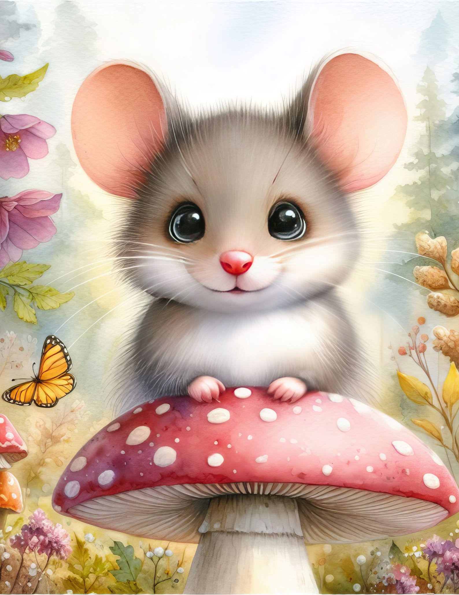 Cute Woodland Animals Clip Art Kit 10 High Res Watercolor Jpgs for Junk ...