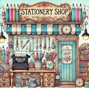 Stationery Shop 10 High Res Watercolor Jpgs Junk Journaling ...